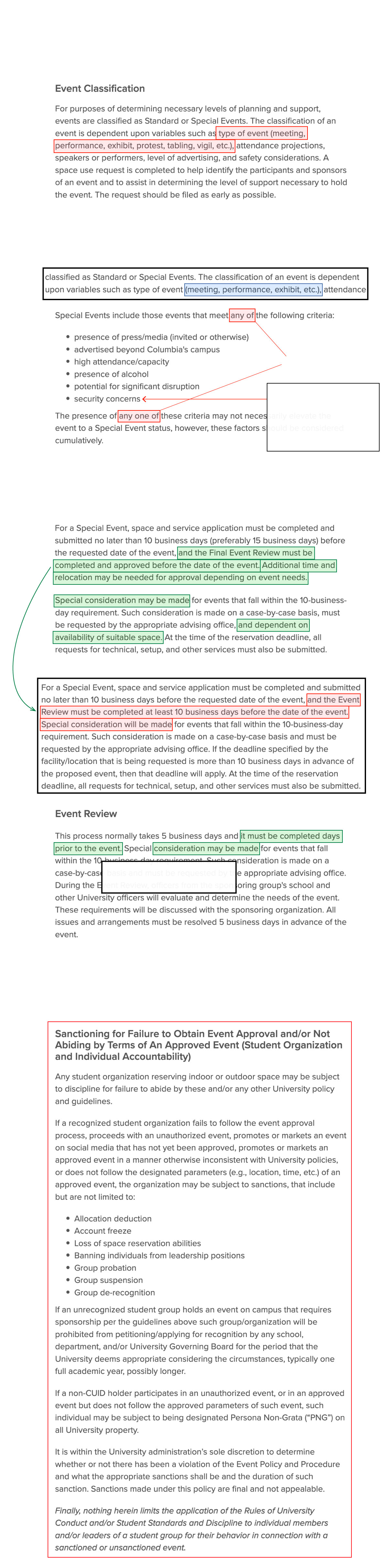 Columbia updated its event policy webpages. Twelve days later, it ...