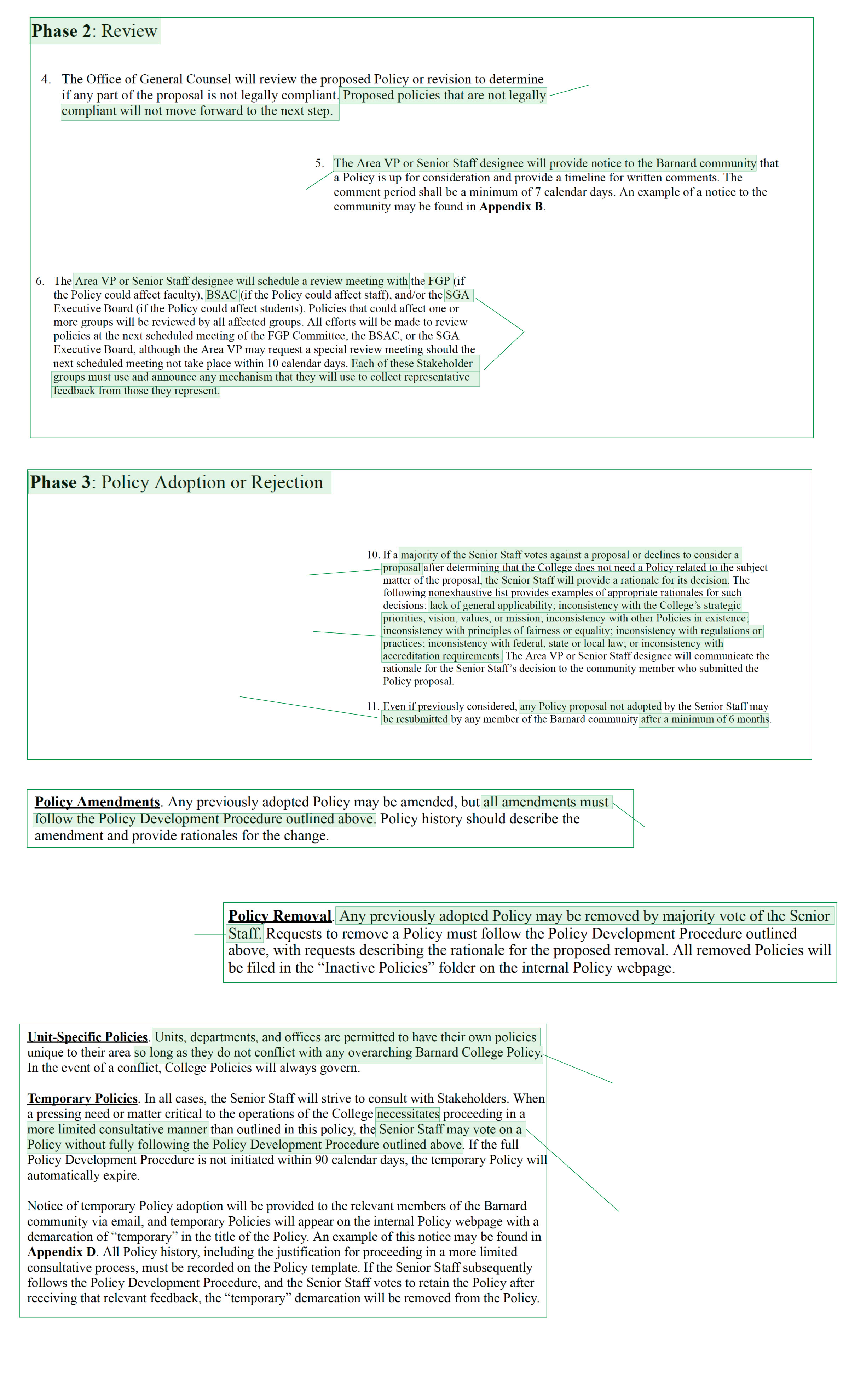Barnard revises policy to allow for greater administrative control on policy implementation
